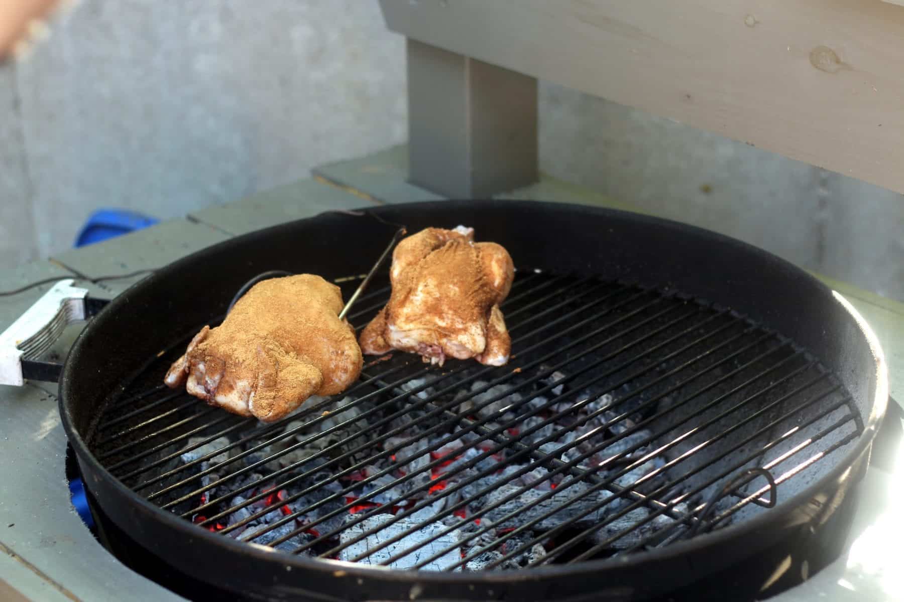 Five-Spice Grilled Cornish Hens with Mongolian Grill Sauce