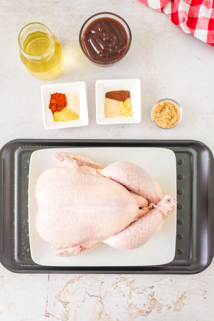 How To Smoke a Whole Chicken (Simple Rub, BBQ Sauce)