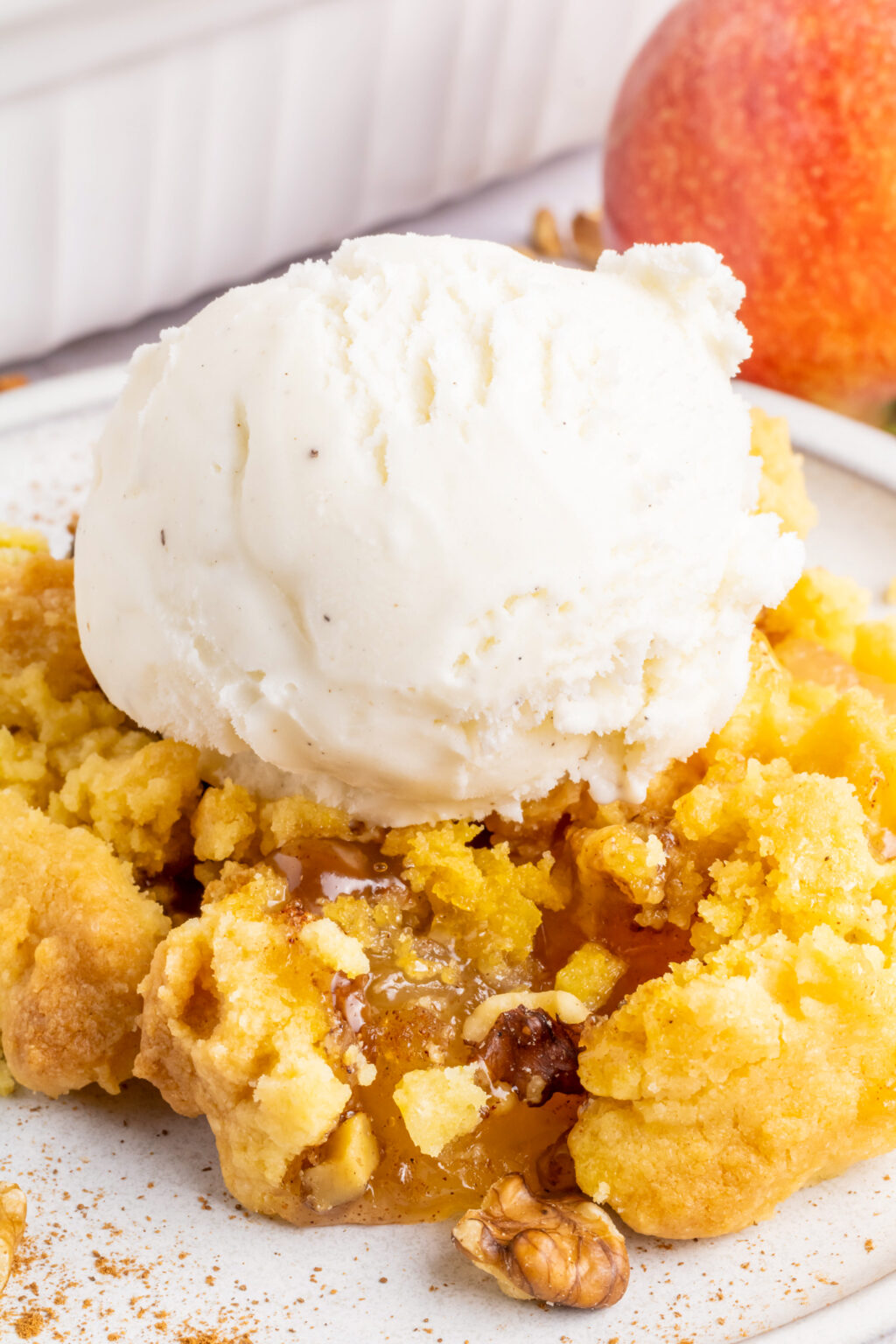 Walnut Apple Spice Dump Cake (Easy Fall Dessert!)