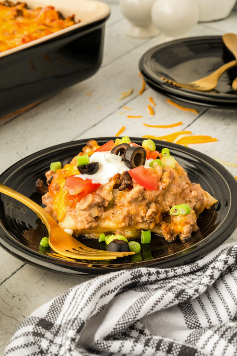 Easy King Ranch Beef Casserole (Texas Favorite) - Recipe by Blackberry Babe