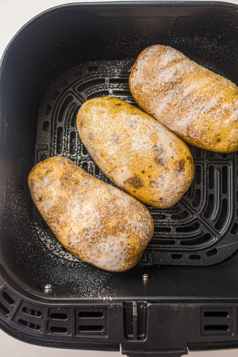 Crispy Air Fryer Baked Potatoes - Recipe by Blackberry Babe