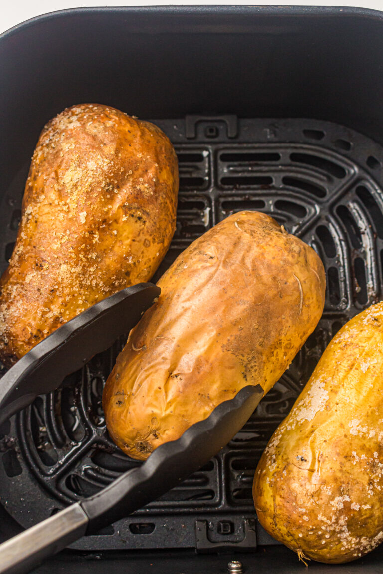 Crispy Air Fryer Baked Potatoes - Recipe by Blackberry Babe