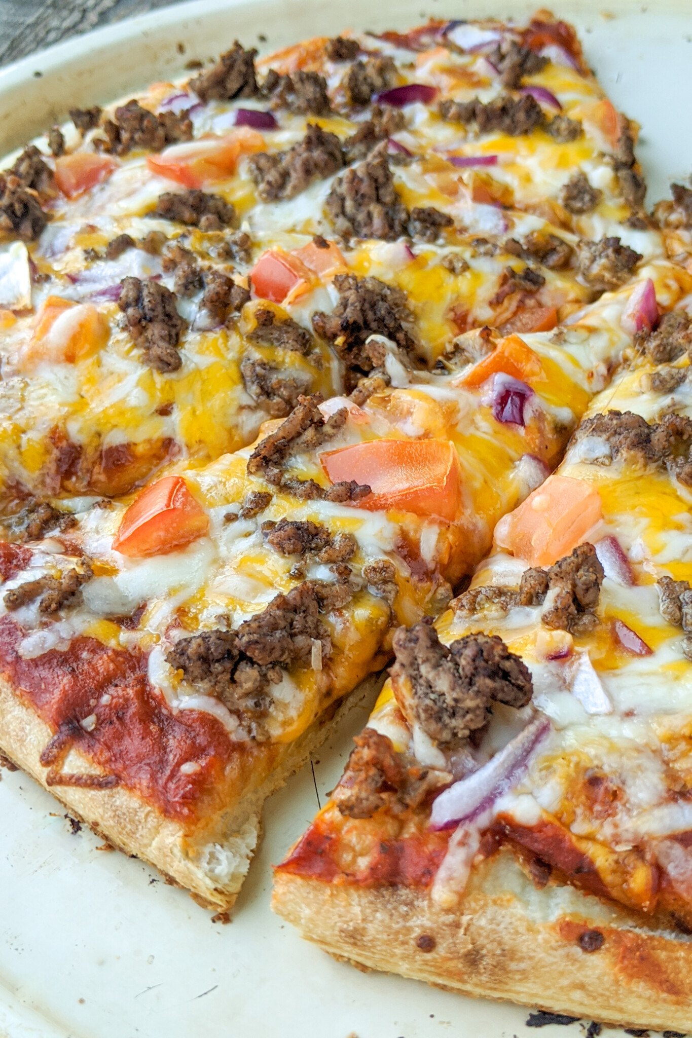 Easy Cheeseburger Pizza - Recipe by Blackberry Babe
