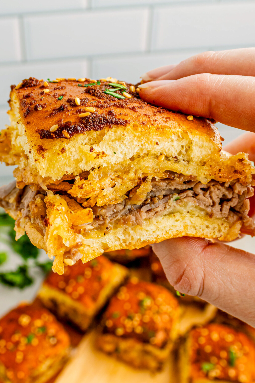 French Onion Roast Beef Sliders - Recipe by Blackberry Babe