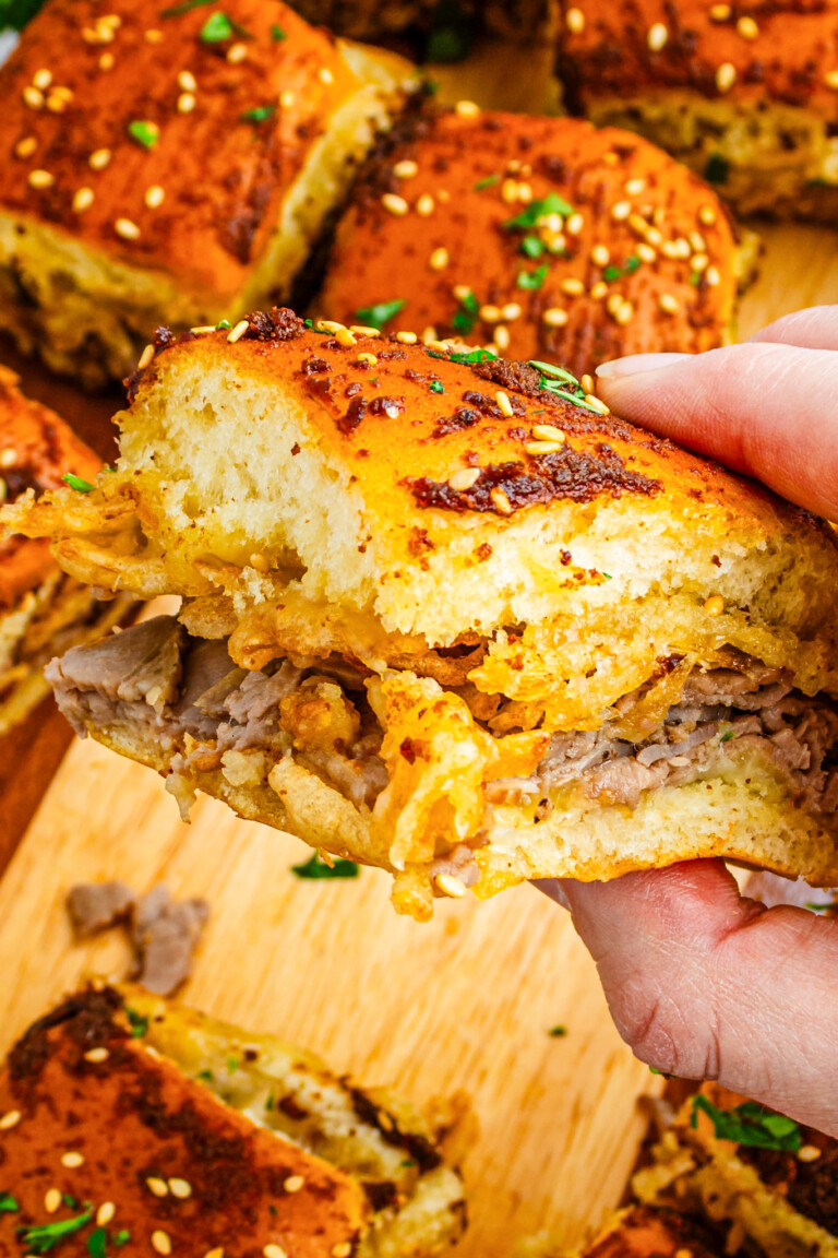 French Onion Roast Beef Sliders - Recipe by Blackberry Babe